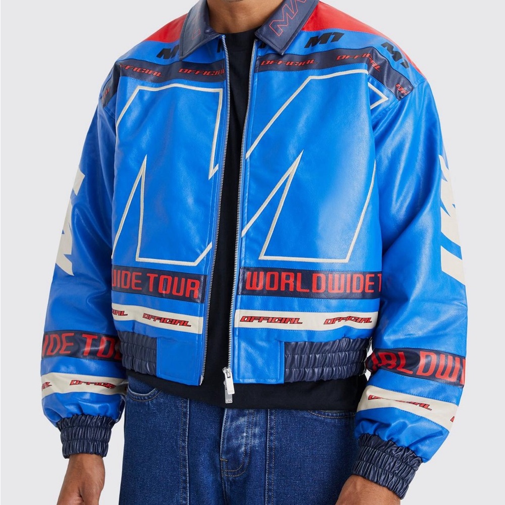 Bomber Varsity Jacket Racing Jacket - Gem
